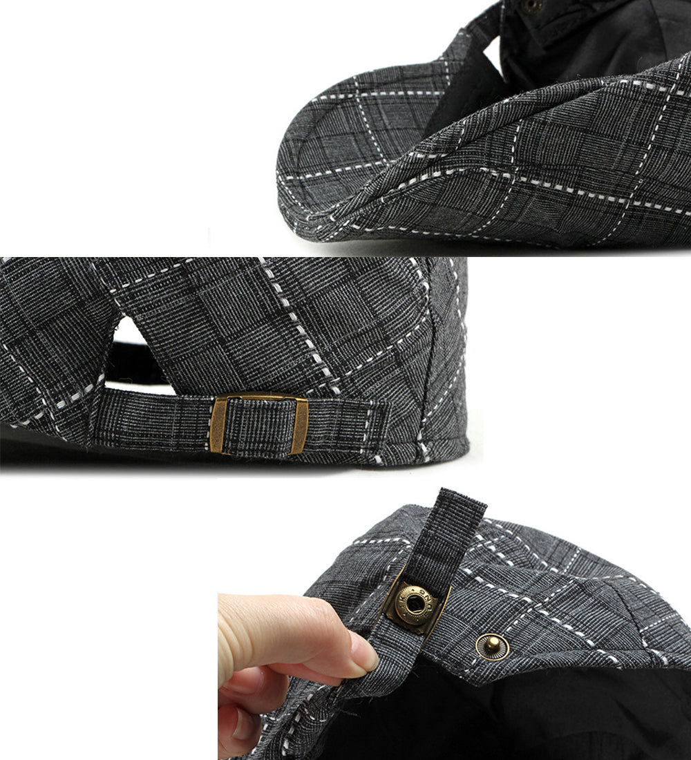 Check Newsboy Hat Gatsby Cotton Hat Cabbie Driving Hunting Golf Flat ...